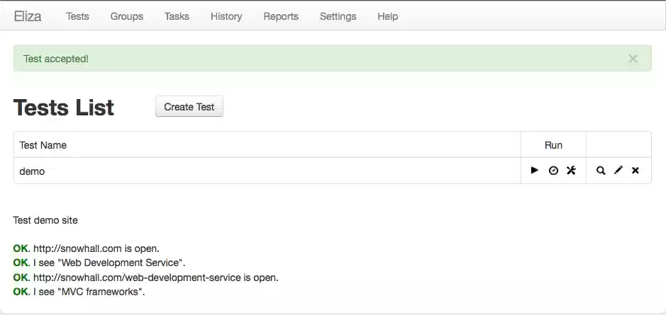 Eliza - simple Unit and Acceptance tests