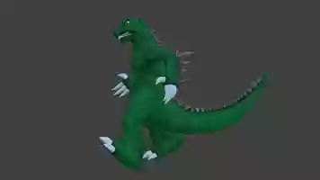 Godzilla 3D Animation Walk Cycle with Blender