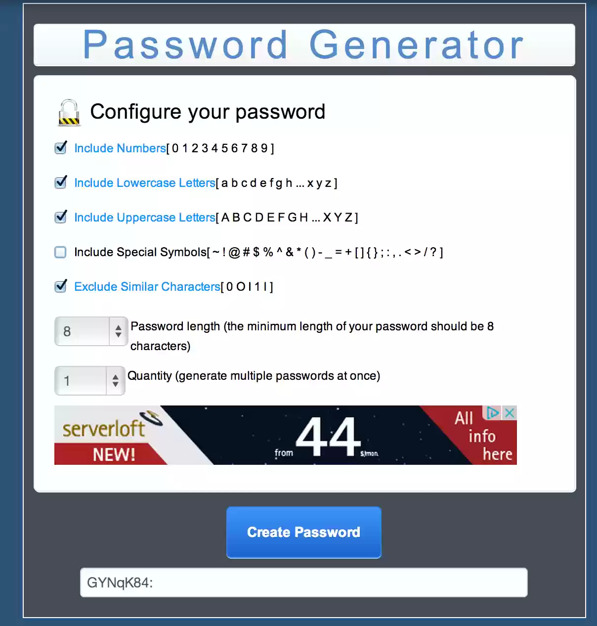 MC Password Generator
