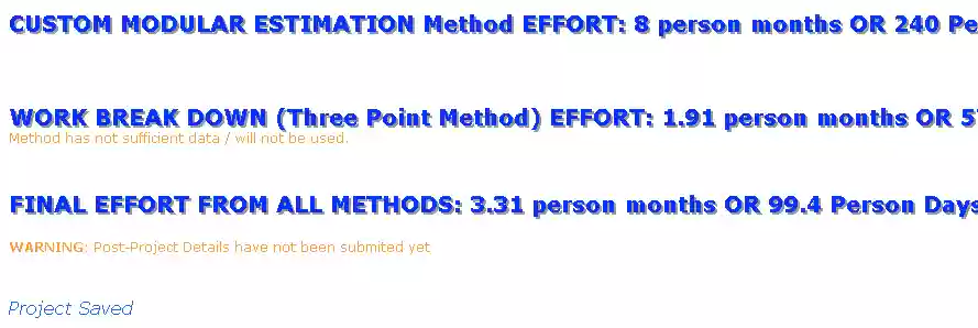 Orange Effort Estimation Tool