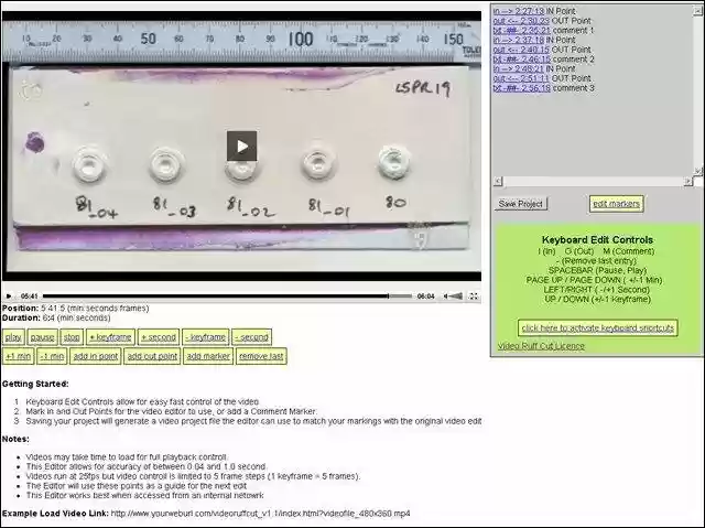 Video Ruff (Rough) Cut Editor